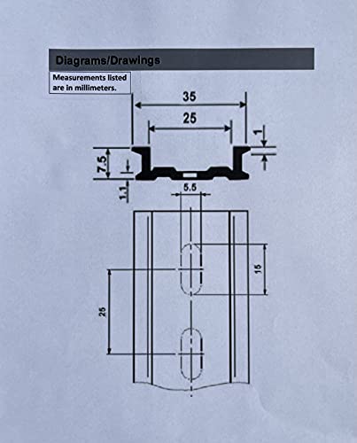 ICI T&G 2 Pieces DIN Rail Slotted Aluminum RoHS 12" Inches Long 35mm Wide 7.5mm High