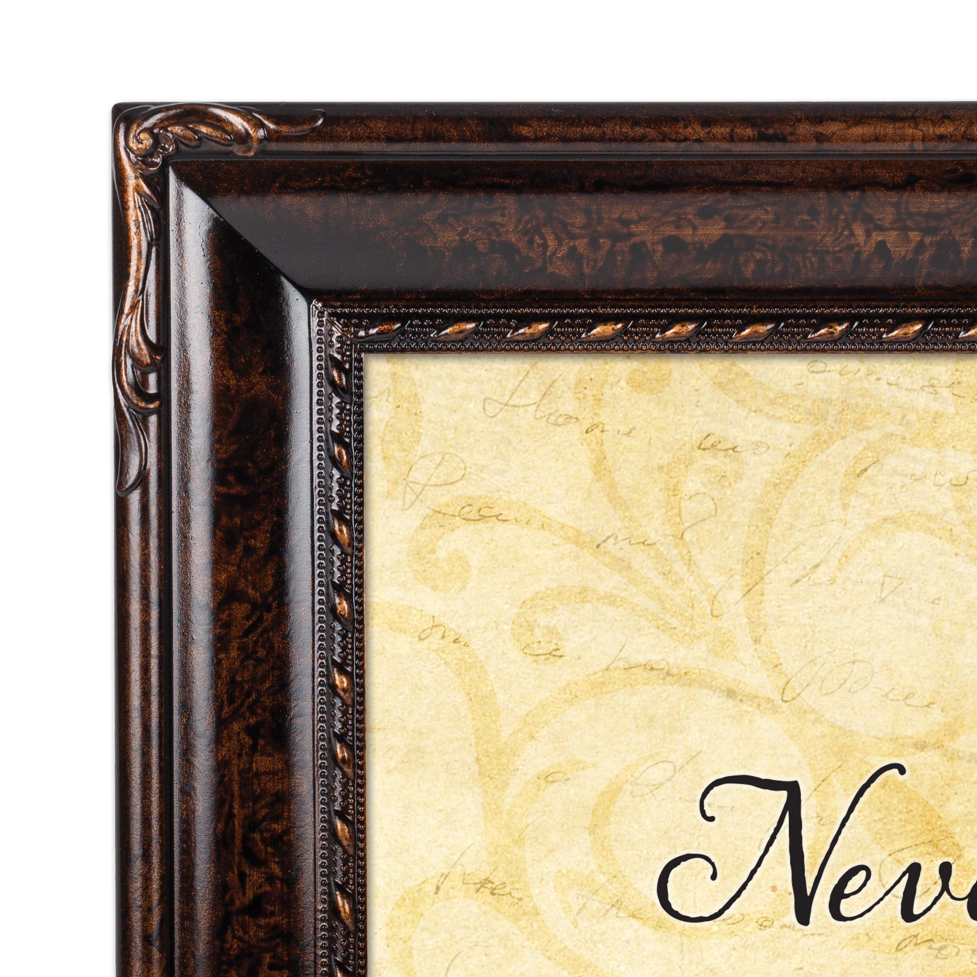 Cottage Garden Never Leave Forsake Burlwood Rope Trim 8 x 10 Table Top and Wall Photo Frame