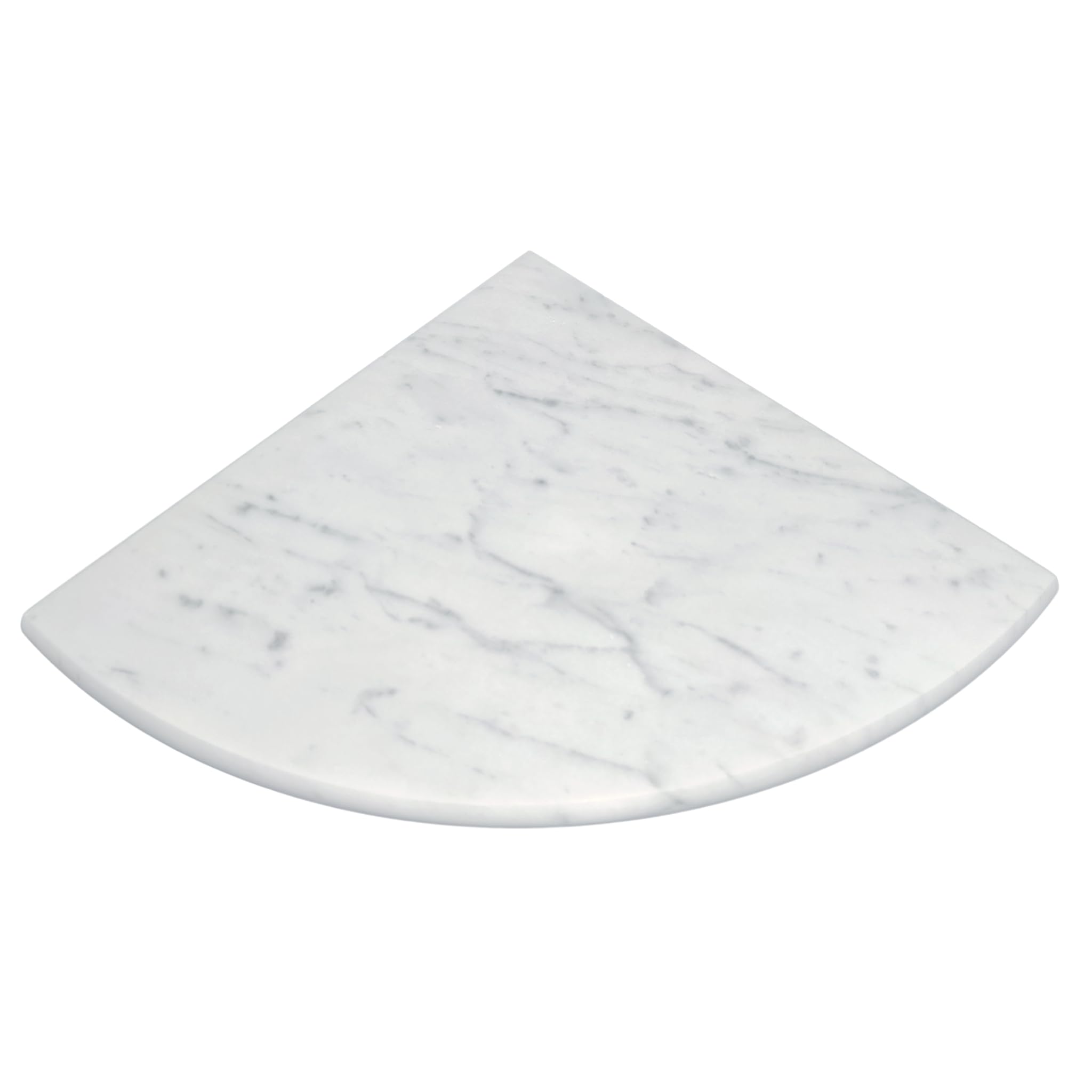 Jusmioke 9 Inch Marble Corner Shower Shelf for Shower Room, Both Side Honed Finish, Bathroom Wall Mounted (Carrara White - 1pcs)