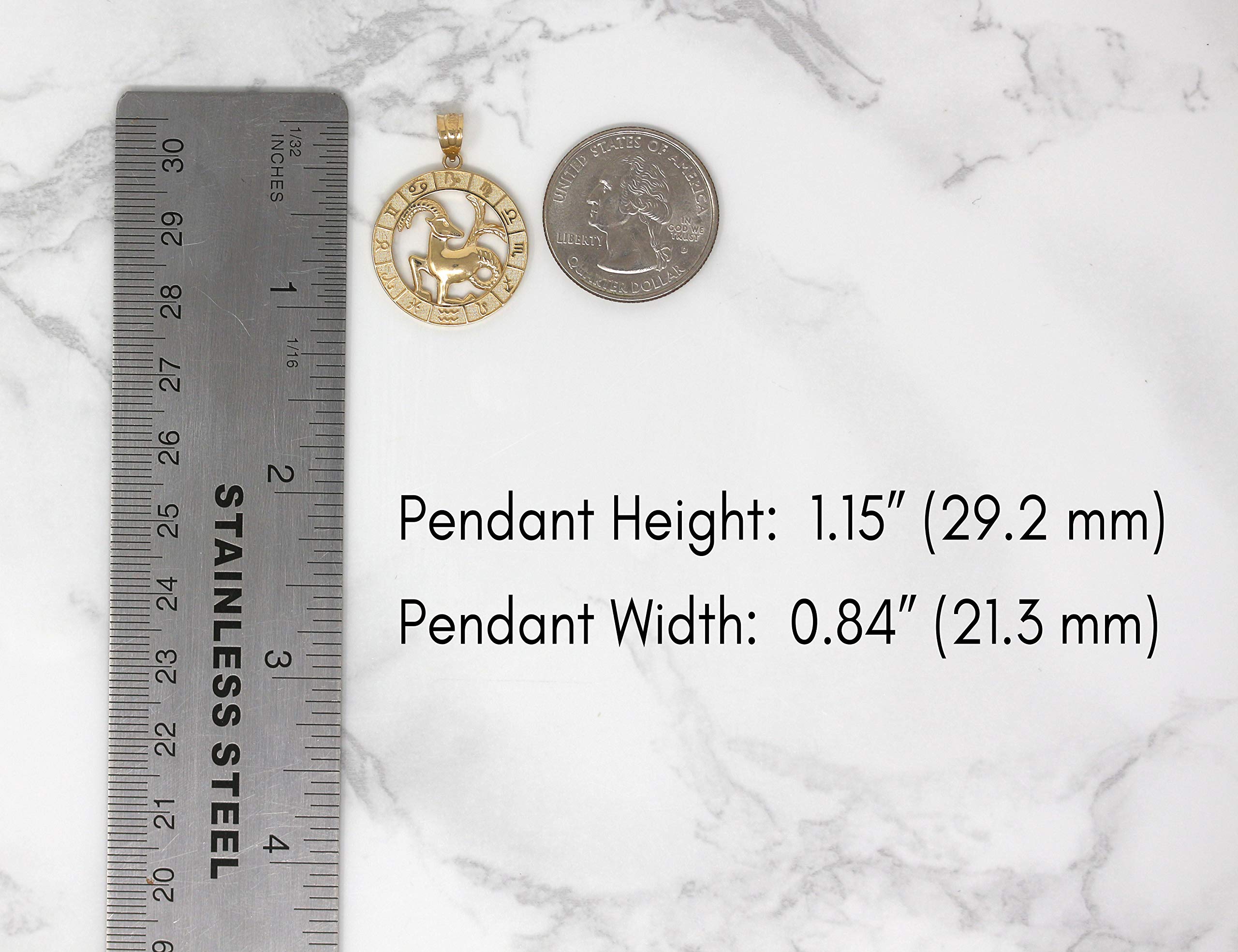 CaliRoseJewelry 14k Yellow Gold Pisces Zodiac Pendant Necklace, 22"