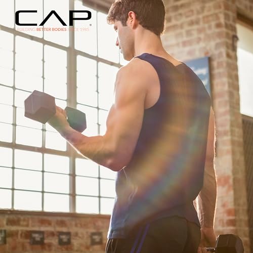 CAP Barbell Coated Dumbbell Weights with Padded Grip, 30-Pound