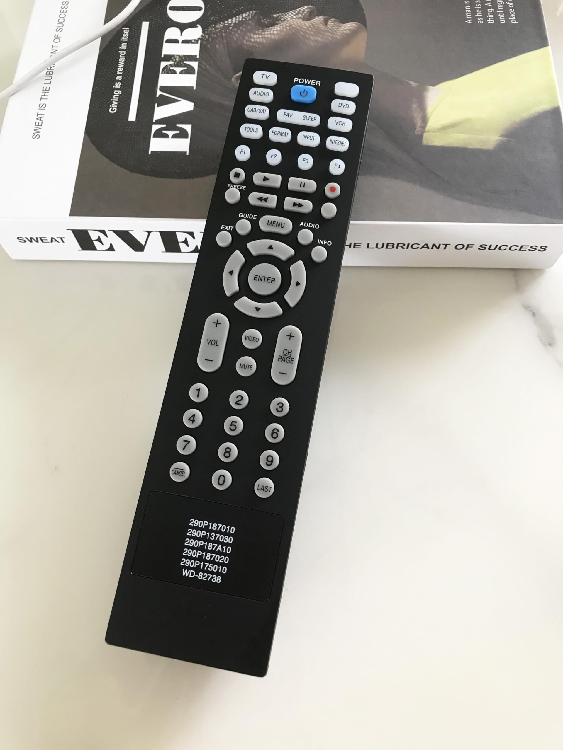 Replacement Remote Control for Mitsubishi TV 290P187A10 LT-46153 LT-55265 LT-55164 WD-60C9 WD-65C9 WD-65638 WD-65638CA WD-73837