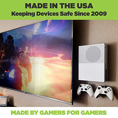 HIDEit Mounts X1S Pro Bundle, Wall Mounts for Xbox One S and Controller, Steel Wall Mount for Xbox One S and One Rubber Dipped Controller Mount