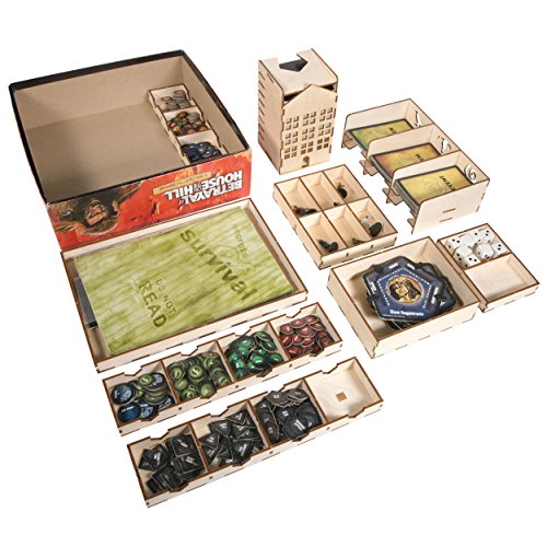 The Broken Token - Betrayal at House on the Hill 2nd ed, 3rd ed, and Baldur's Gate and Expansions Wooden Game Organizer - Wooden Game Organizer Box with Multiple Trays