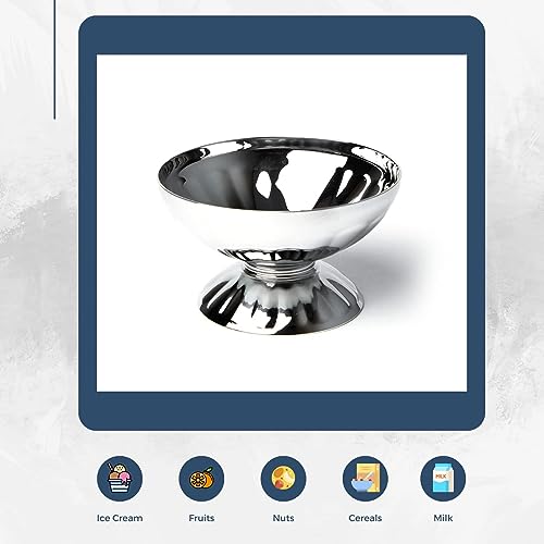 ICRPSTU Ice Cream Bowl, Trifle Tasting Bowls Surface Stylish Scratchproof Stainless Steel Hotel (150ml)