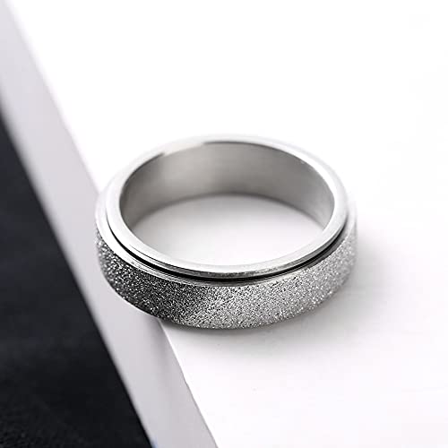 COLORFUL BLING 3 PCS Fidget Spinner Ring Stainless Steel Spinner Band Ring Fidget Rings for Women Men Relieving Stress Anxiety Ring Set -Size 7