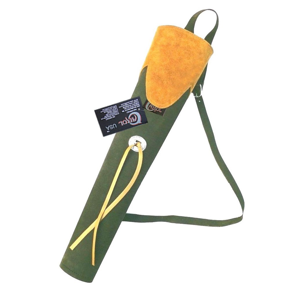 Carol Traditional Suede Leather Back Arrow Quiver AQ137GREEN