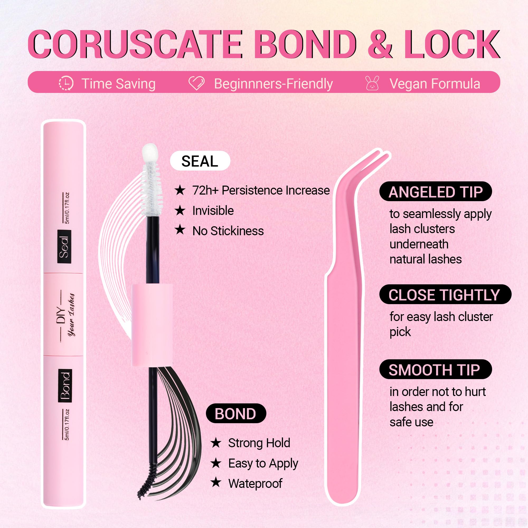 DIY Lash Extension Kit 2 Styles Lash Clusters 132pcs Eyelash Extension Kit D Curl Individual Lashes Wispy 8-16mm Eyelash Clusters Lash Kit with Lash Bond and Seal Lash Tweezers for Eyelash Extension