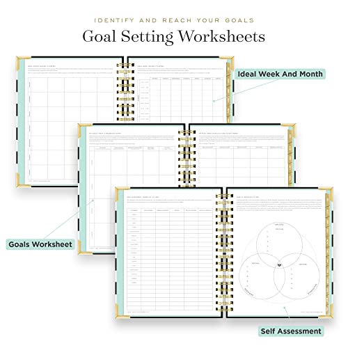 Day Designer 2023-2024 Weekly Planner, July 2023 - June 2024, 7.4x9.5 Page Size (Black Stripe)
