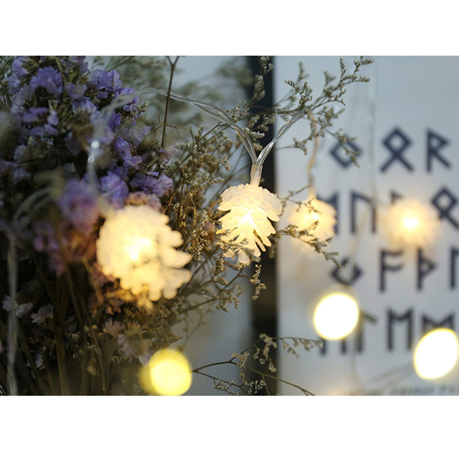 ζ Christmas Pine Cones Shape LED Fairy String 40 LED 19.68 feet Battery Power Warm White String Lights Indoor and Outdoor Home Garden Lights