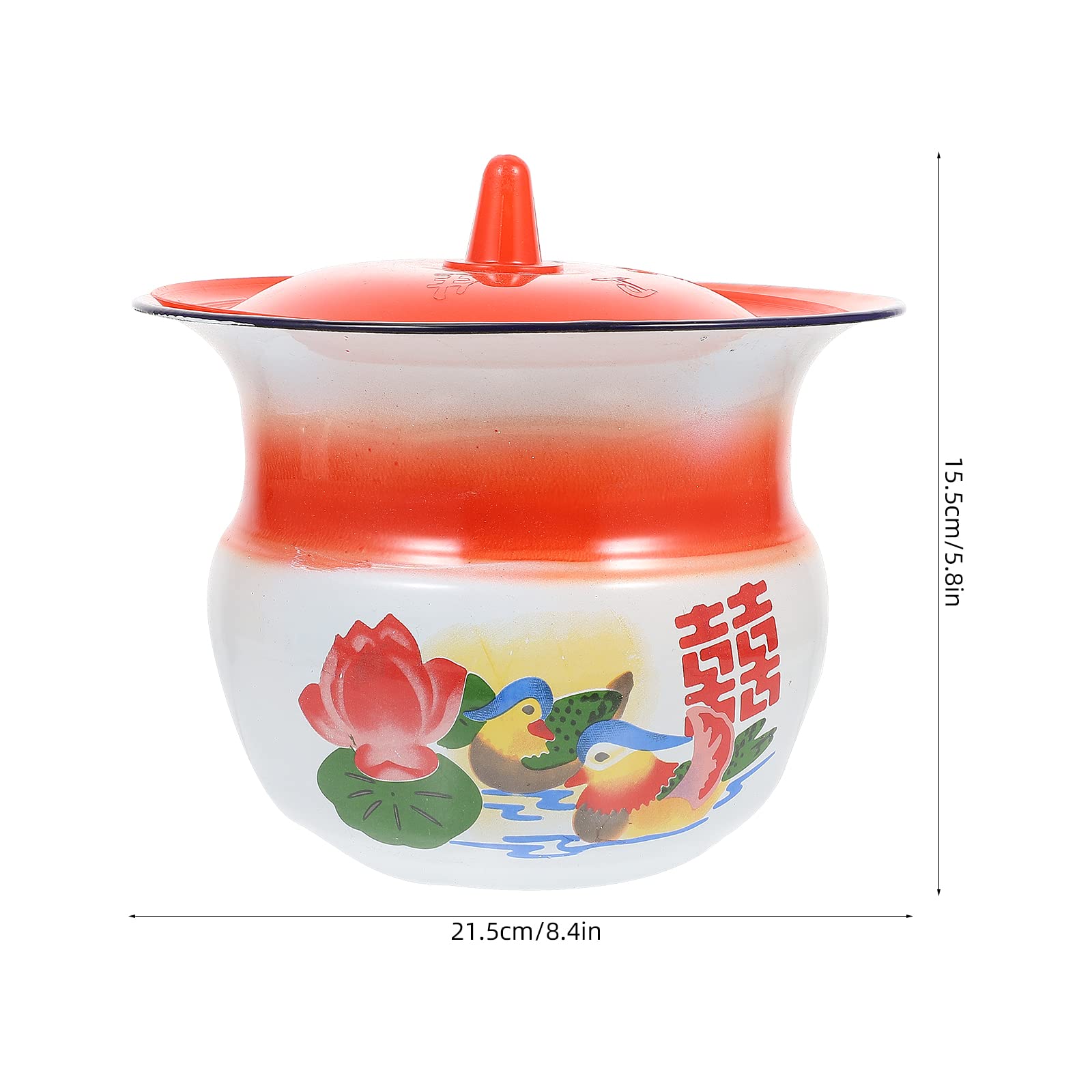 FOMIYES Retro Urinal Container Enamel Spittoon Jars Potty Iron Elderly Chinese Style Children Home Bedpan