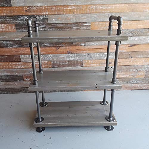 Industrial Style Bar Cart with Pipe and Rustic Wood Shelves