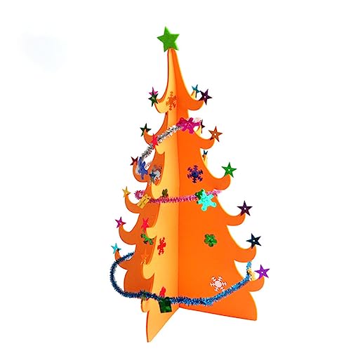 Garneck 4pcs Mini Christmas Pine Tree Mini Desk Felt Christmas Craft Xmas Craft Supplies DIY Christmas Ornament DIY Material Set Christmas Tree Self Made Decorate Desk Christmas Tree