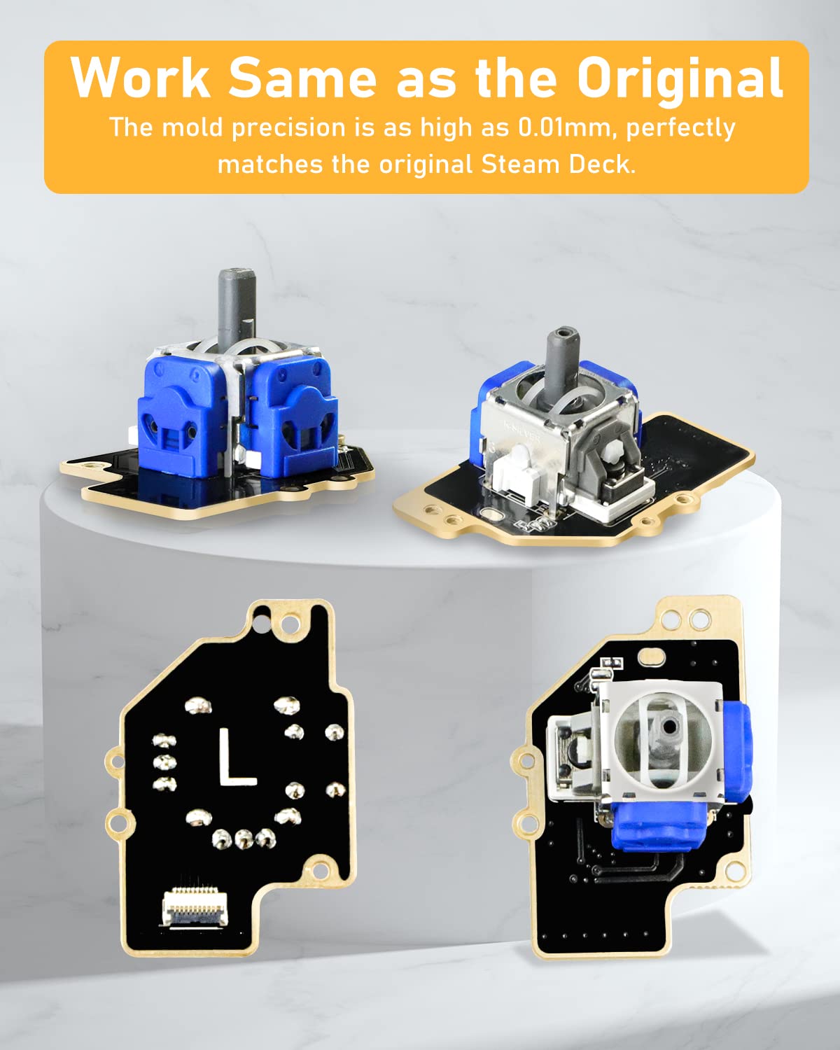 DUXICEPIN 2Pack Electromagnetic Joystick Module for Steam Deck, No Drifting with 3D Hall Effect Sensor, Left / Right Thumbstick Parts Repair Kit Analog Stick Replacement Accessories for Stream deck
