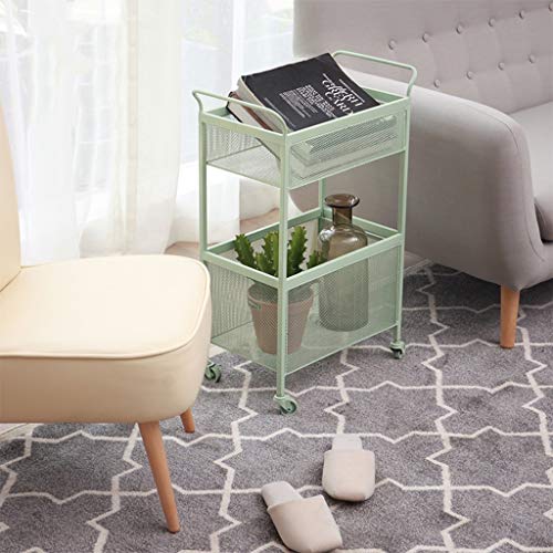 Magazine & Newspaper Baskets Magazine Rack Wrought Iron Rack Wheeled Living Room Book Storage Basket Bedroom Bedside Locker Living Room Storage Cart Floor-Standing Multi-Layer Storage Rack
