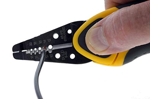 IDEAL INDUSTRIES INC. 45-915 Kinetic Reflex T-Stripper - 10-20 AWG, Wire Stripper with Thumb Rest, Plier Nose, Slide Lock, Textured Grips