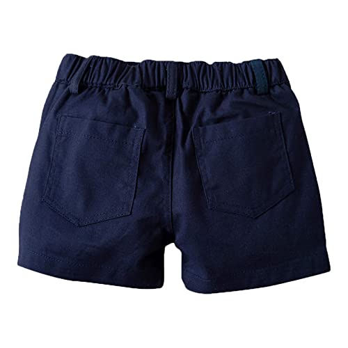 JEATHA Children Unisex Cotton Booty Shorts Kids Boys Girls Cute Summer Hot Pants for Everyday Wear Navy Blue A 9-12 Months