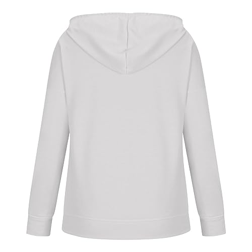 day prime october 2023 Women Hoodies Pullover Womens Casual Button Down Hoodie Sweatshirts Fall Fashion 2023 Outfits Long Sleeve Comfy Solid Pullover Hoodies White XL