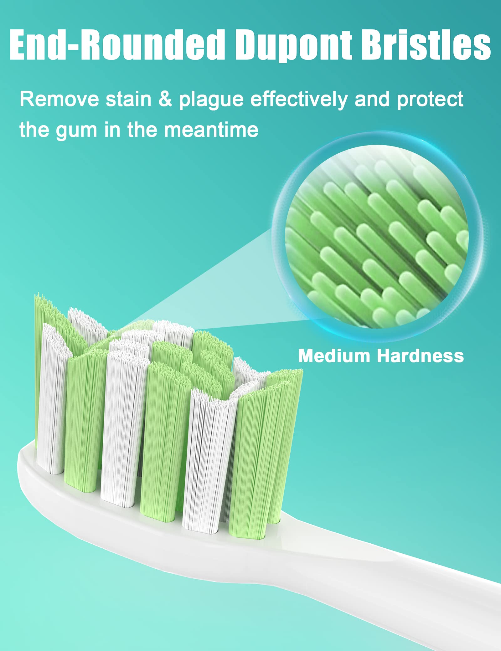 Futulkyus Toothbrush Replacement Heads for Philips Sonicare DiamondClean C2 C1 G2 W Plaque Control Gum Health 4100 5100 Simply Clean 1 2 Series Snap on Electric Brush Head, 8 Pack
