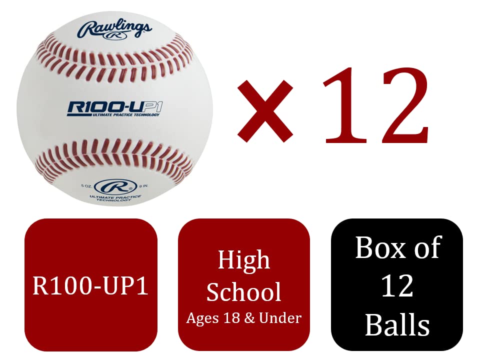 Rawlings | ULTIMATE PRACTICE TECHNOLOGY Baseballs | R100-UP1 | High School | Practice Use | 12 Count