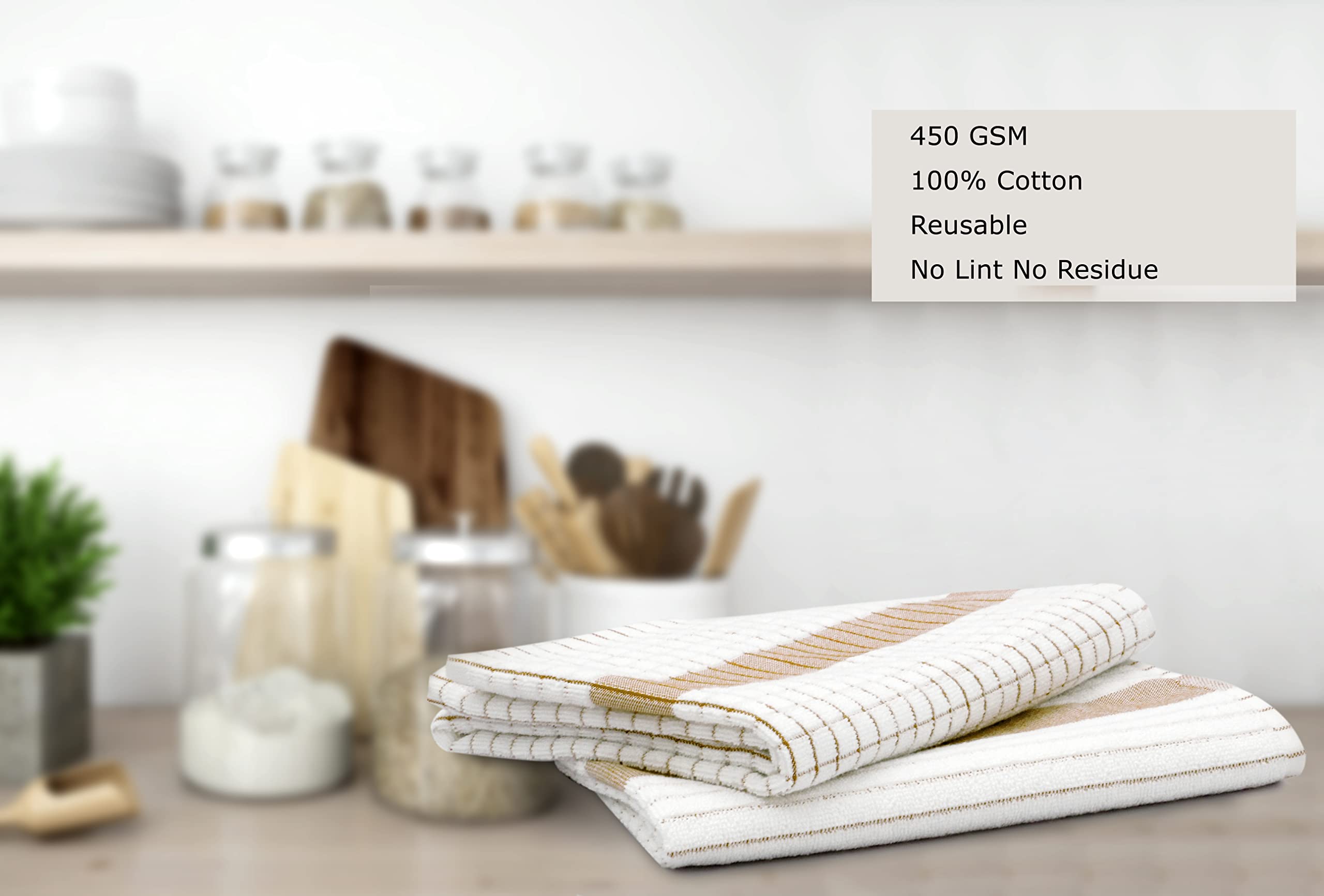 COTTON CRAFT Amazing Kitchen Towels - 8 Pack Reusable Terry Towel - 100% Cotton European Waffle Pantry Bar Cleaning Cloth Towel - Quick Dry Low Lint Soft Absorbent Dish Towels - Large 20 x 30 - Linen