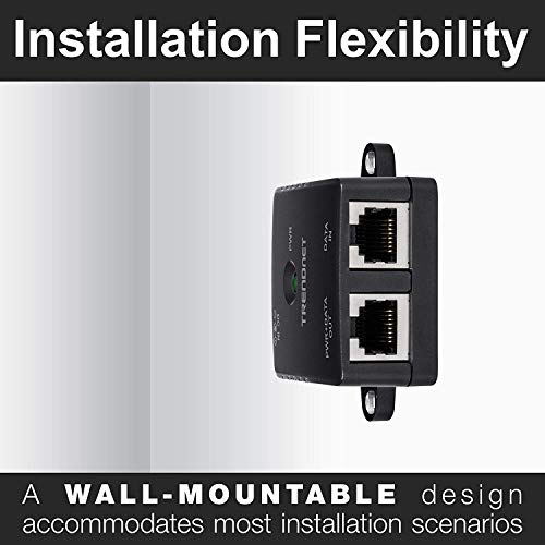 TRENDnet Gigabit Power Over Ethernet Injector, TPE-113GI (Version 3.0R), Full Duplex Gigabit Speeds, Connect Devices Up to 100m (328 ft), Wall Mount, Connect Network Devices Up to 100M (328 ft.)