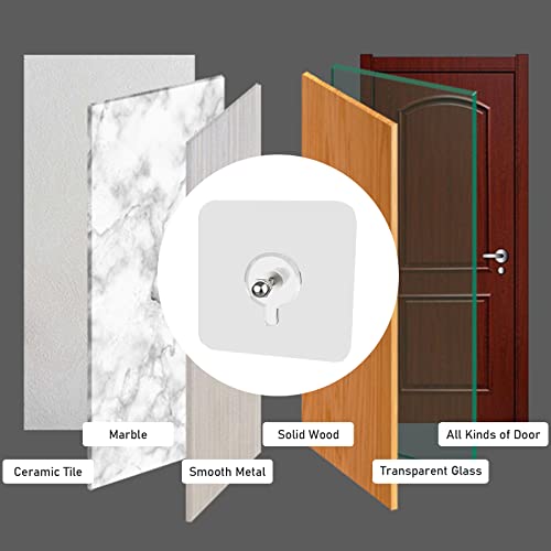 JIQGOZBAN Adhesive Hooks Kitchen Bathroom Wall Hooks, Heavy Duty 13lb(Max) Nail Free Sticky Picture Hangers, Stainless Hooks Reusable Utility Towel Bath Ceiling Hooks 10 Packs