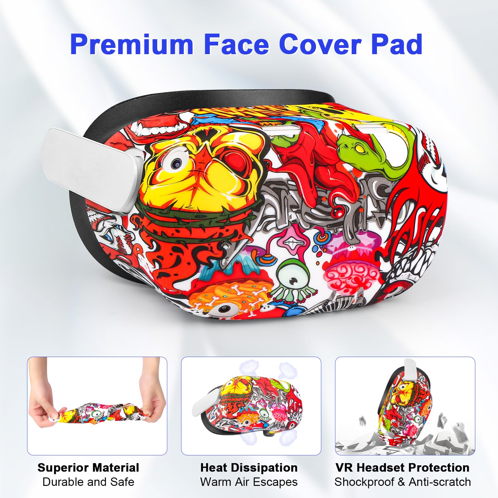 EWalos Accessories for Oculus Quest 2, VR Silicone Cover Skins for Meta Quest 2, Include Quest 2 Controller Grip Leather Cover, VR Shell Cover, Face Cover, Lens Cover and Disposable Eye Cover