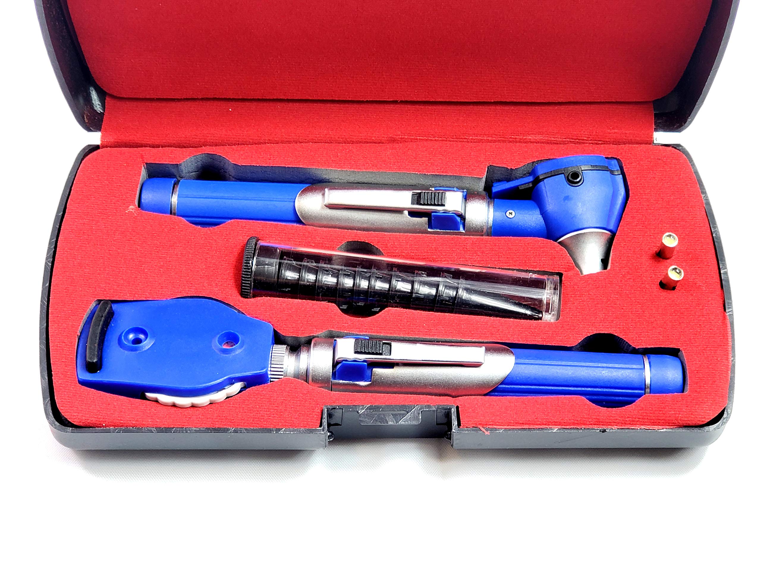 Premium Double Handle Otoscope Set -Otoscope/Great for School -Cynamed (BLUE)
