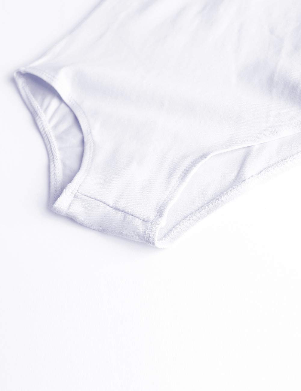 Daydance White Girl's Dance Leotards Short Sleeve Ballet Outfits for Training