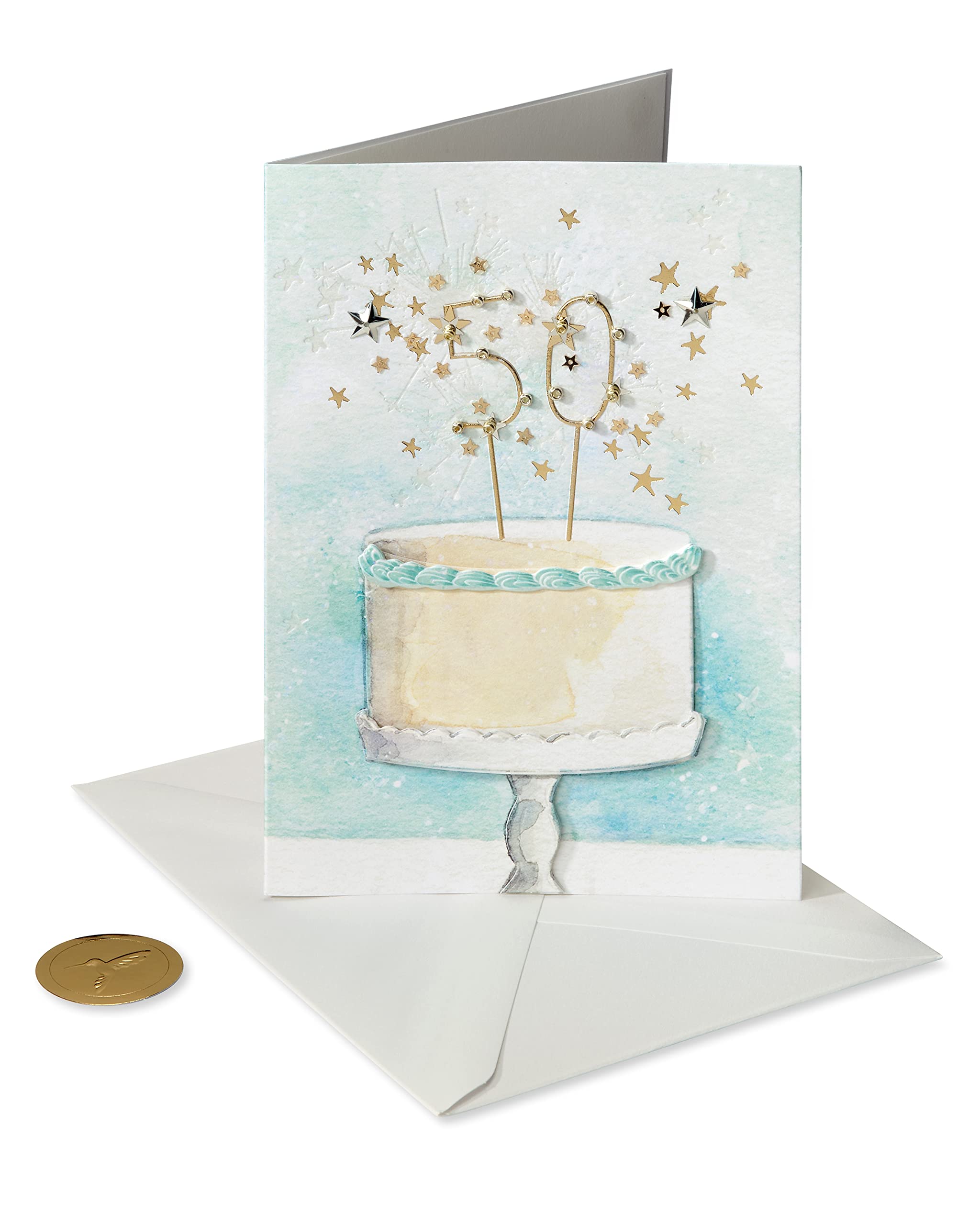 Papyrus 50th Birthday Card (You Shine Brighter Than Ever)