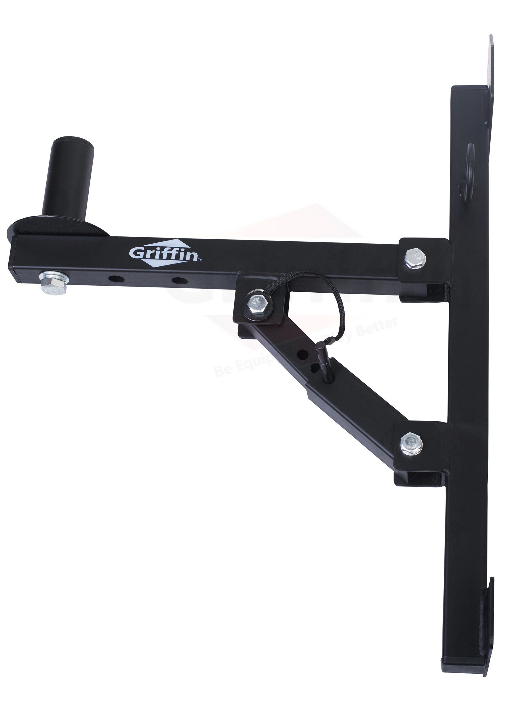 Premium PA Speakers Wall Mount Brackets By GRIFFIN | Set Of 2 All Steel Pro-Audio Speaker 35mm Pole Holder | Securing Locking Pin & 3 Horizontal Level Tilt Adjustments | On Stage Studio Monitor Stands