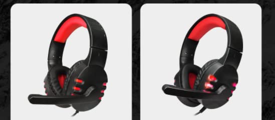 DXJJ-23109 Gaming Headset: Retractable Noise Isolating Microphone, for PC, Switch, Mobile, 3.5 mm Audio Jack