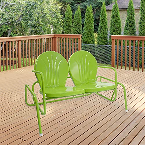 Northlight Outdoor Retro Metal Tulip Double Glider Patio Chair, 48.25", Lime Green