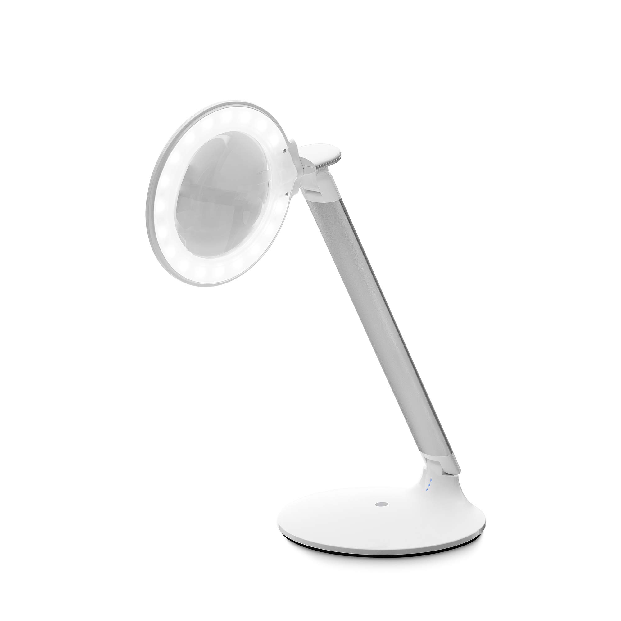 Daylight Company Halo Go Magnifier Lamp, Rechargeable USB, Portable, Lightweight, Desk Lamp Reading, Hobbies, Sewing, Crafts, Nail Salon, Handcrafts and More, Colour Temperature: 6,000 K, White