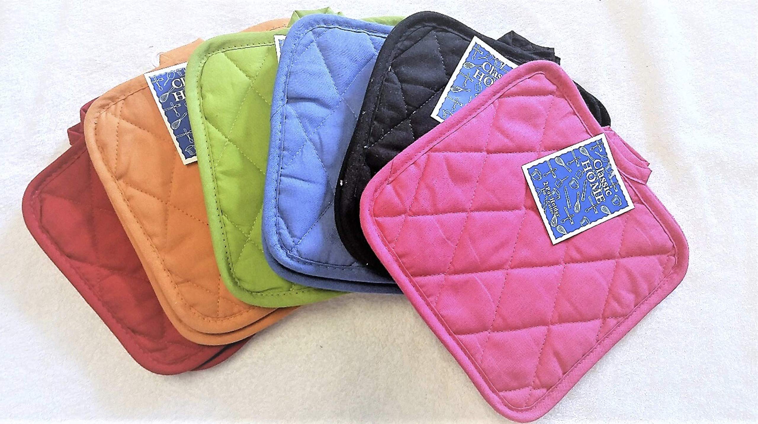 Cotton Pot Holders for Home Store, Set of 2 Total 10 Count. (Mix Random)
