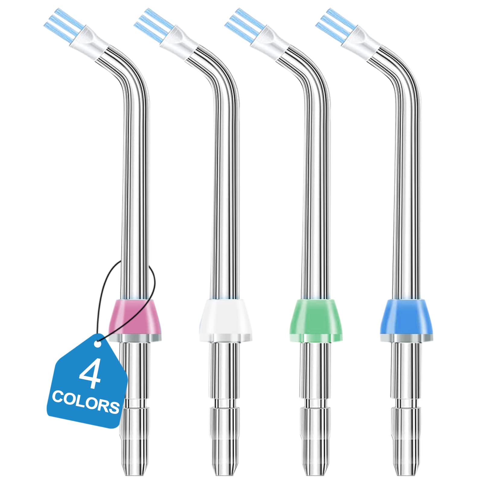 Flosser Replacement Tips for Waterpik Water Flosser,Plaque Seeker Replacement Tips Compatible with Waterpik Water Flossers and Other Brand Oral Irrigators, Plaque Remove Brisles Tips(4-Pack)