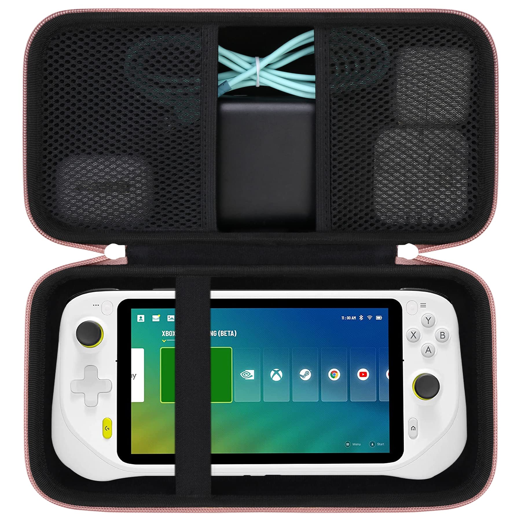Elonbo Carrying Case for Logitech G Cloud Gaming Handheld, Logitech Portable Gaming Console Holder with Xbox Cloud Gaming, NVIDIA GeForce NOW, Google Play, Mesh Pocket Fits Power USB Cable,Black+Grey