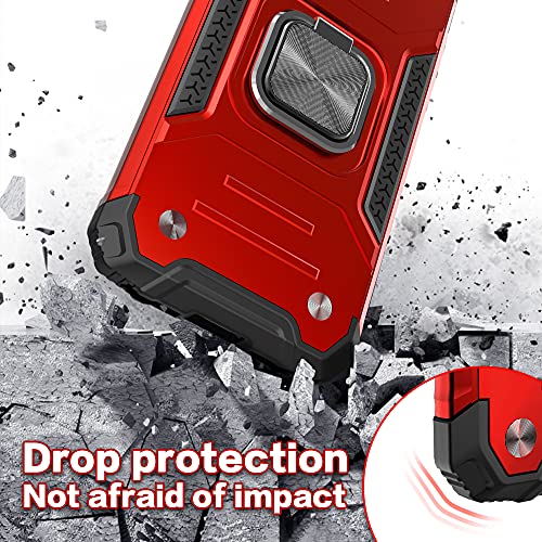 IDYStar Galaxy Note 10 Case for Women Girls, Hybrid Drop Test Cover with Card Mount Kickstand Slim Fit Protective Phone Case for Galaxy Note 10, Red