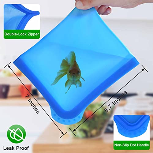 MAISON HUIS Silicone Sandwich Storage Bag, Extra Thick Reusable Silicone Sandwich Washable Bag, BPA Free Kitchen Storage Bag for Food, Leakproof(1PC,Blue)