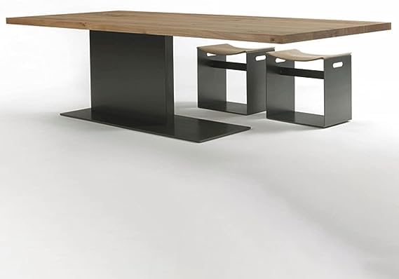 LAKIQ 837314 Solid Wood Kitchen Dining Table Modern Island Dining Table Minimalist Kitchen Table with Pedestal Base for Dining Room Living Room(70.9" L x 29.5" W x 29.5" H)