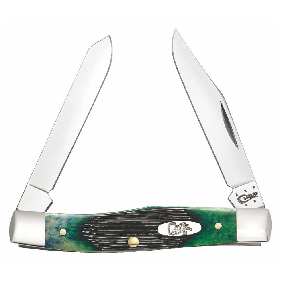 Case Cutlery CA32116 Mini Moose Barnboard Jigged Hunter Bone Series Hunting Knives, Green