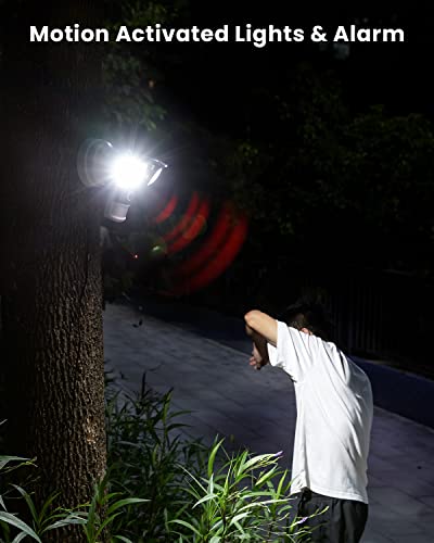 ieGeek Floodlight Camera, Outdoor Home Security Camera, 2K Wired Flood Light Camera Outdoor with Motion Sensor Cam, 2600 Lumens,Color Night Vision,110dB Siren,2 Way Audio,Compatible with Alexa