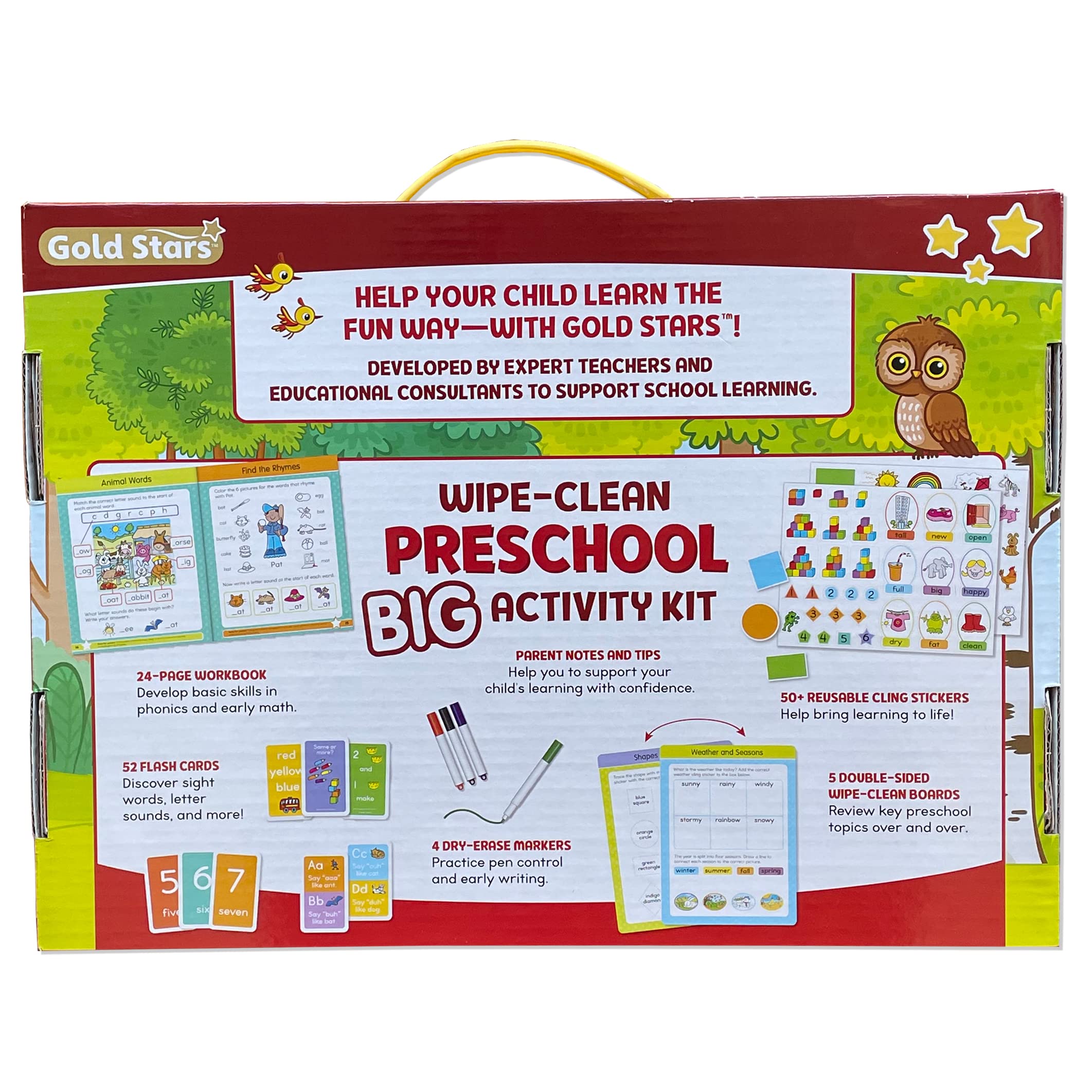 Parragon Preschool Big Activity Box Ages 3-5 Learning Toy: Learn to Write, Letter & Number Tracing, Math, & More. Box with Wipe Clean Boards, Workbook, Flash Cards, Reusable Stickers & More