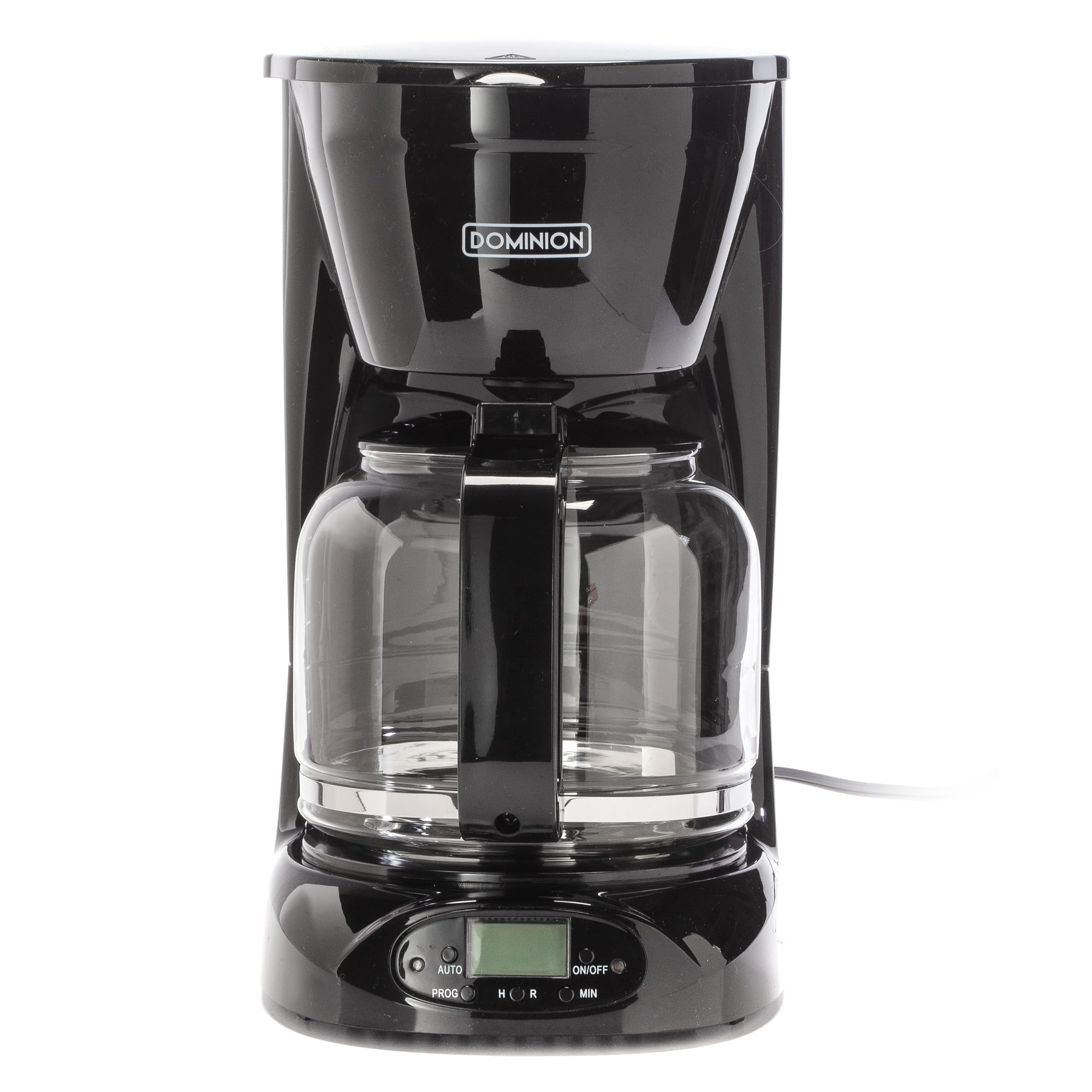 Dominion 15-Cup Deluxe Digital & Programmable Drip Coffee Maker, Auto Keep Warm Function, Anti-Drip System with Permanent Filter and Borosilicate Glass Carafe, One-Touch Operation, Black
