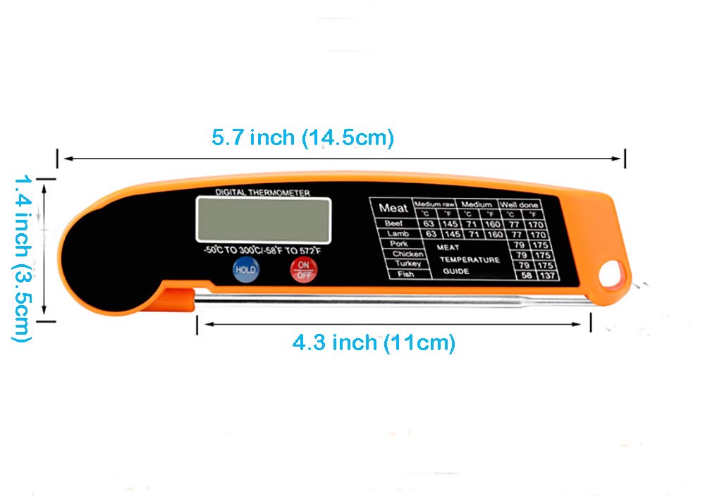 Food Thermometer, Digital Meat Thermometer for Grilling and Cooking Fset Instant Read Thermometer Kitchen Cooking Food Thermometer for Candy Water Oil BBQ Grill
