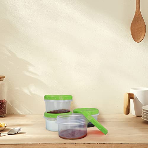 Jucaifu 8 Ounce reuseable small plastic freezer storage container jars with screw lid for food snacks lunch(16Pcs, Green)