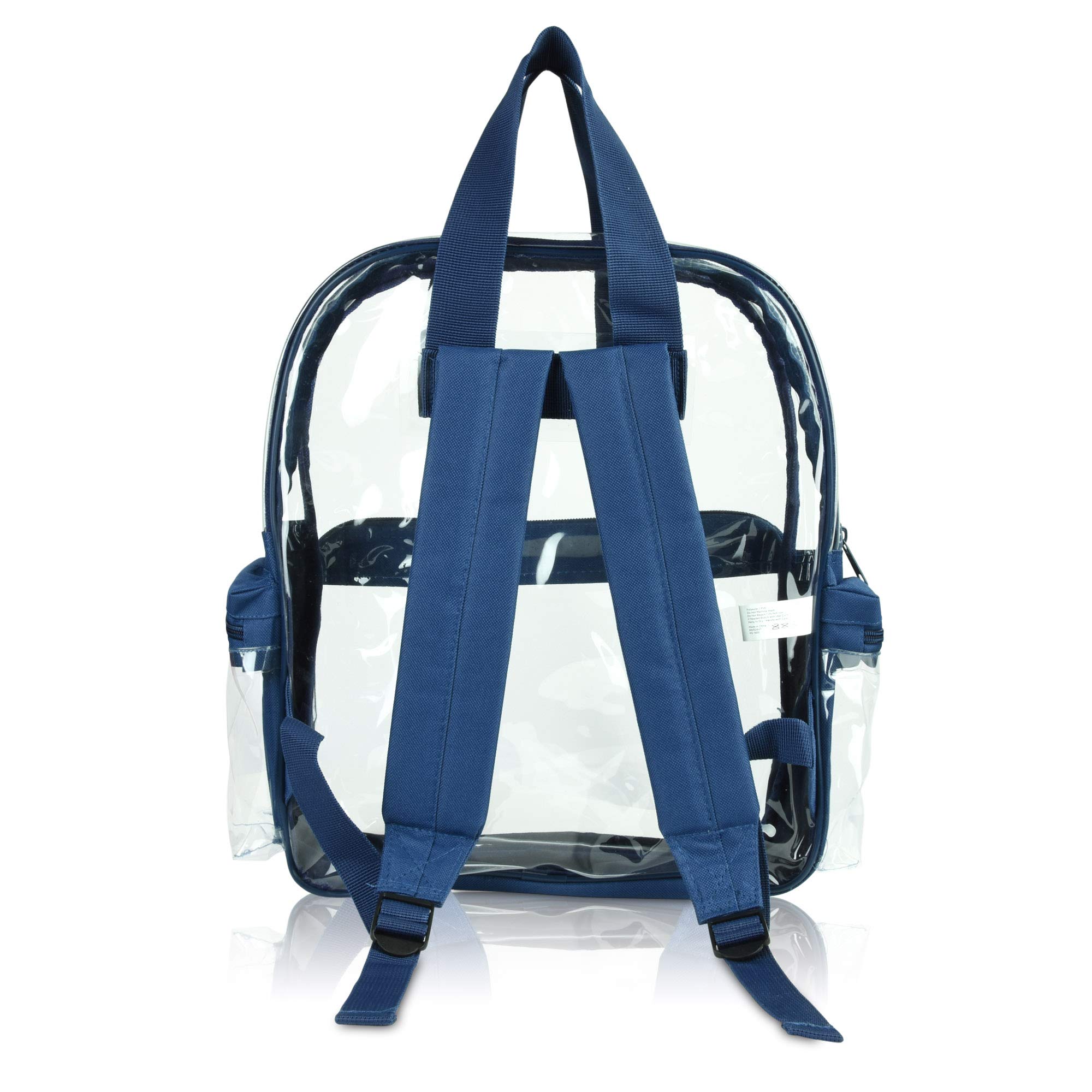 DALIX Wholesale Clear Backpacks Small Book Bags 50 Pcs in Navy Blue