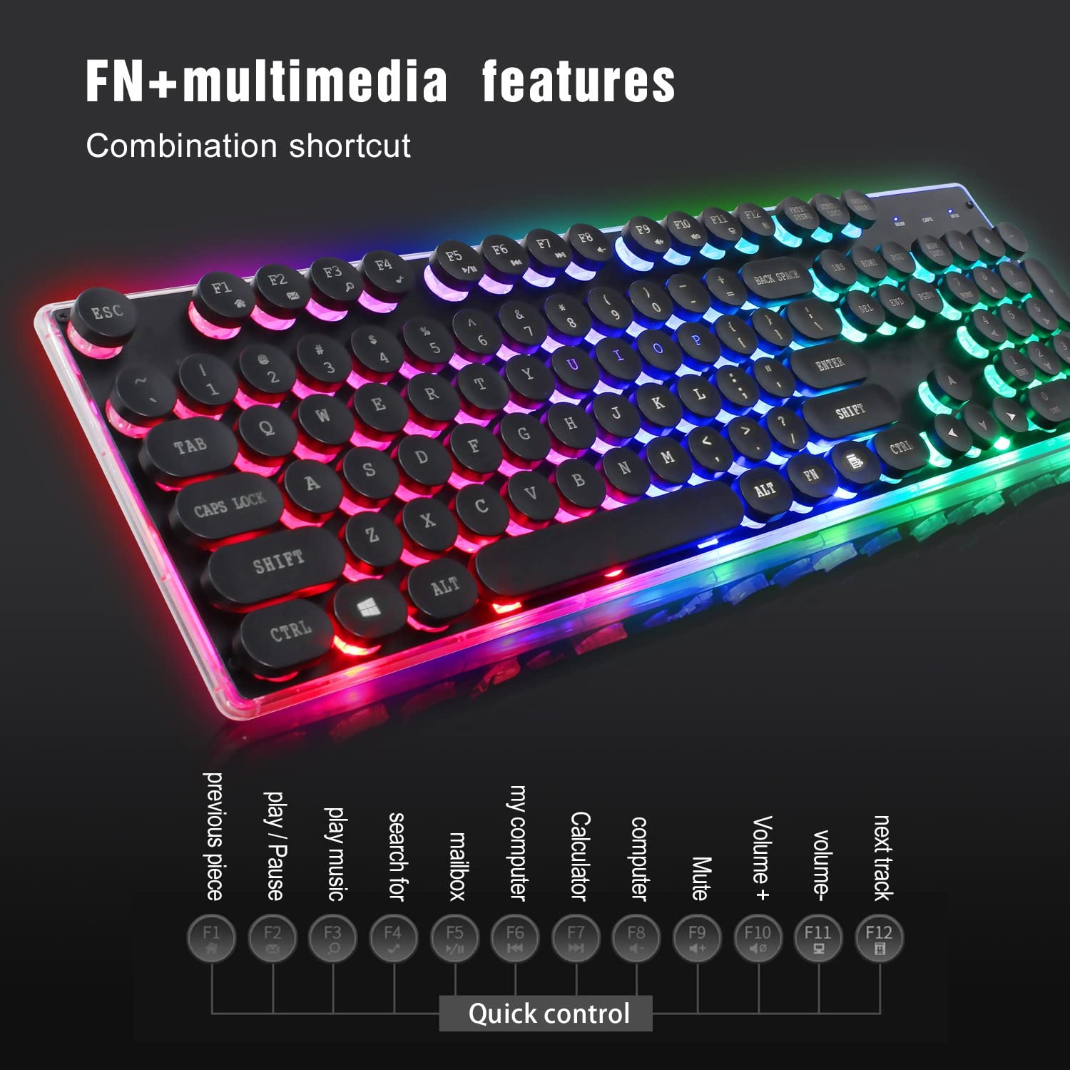 EXHNLE Gaming Keyboard and Mouse Combo Large Mouse Pad Mechanical Feel, with 104 Key Computer PC Gaming Keyboard for PC/Laptop (Color : White)