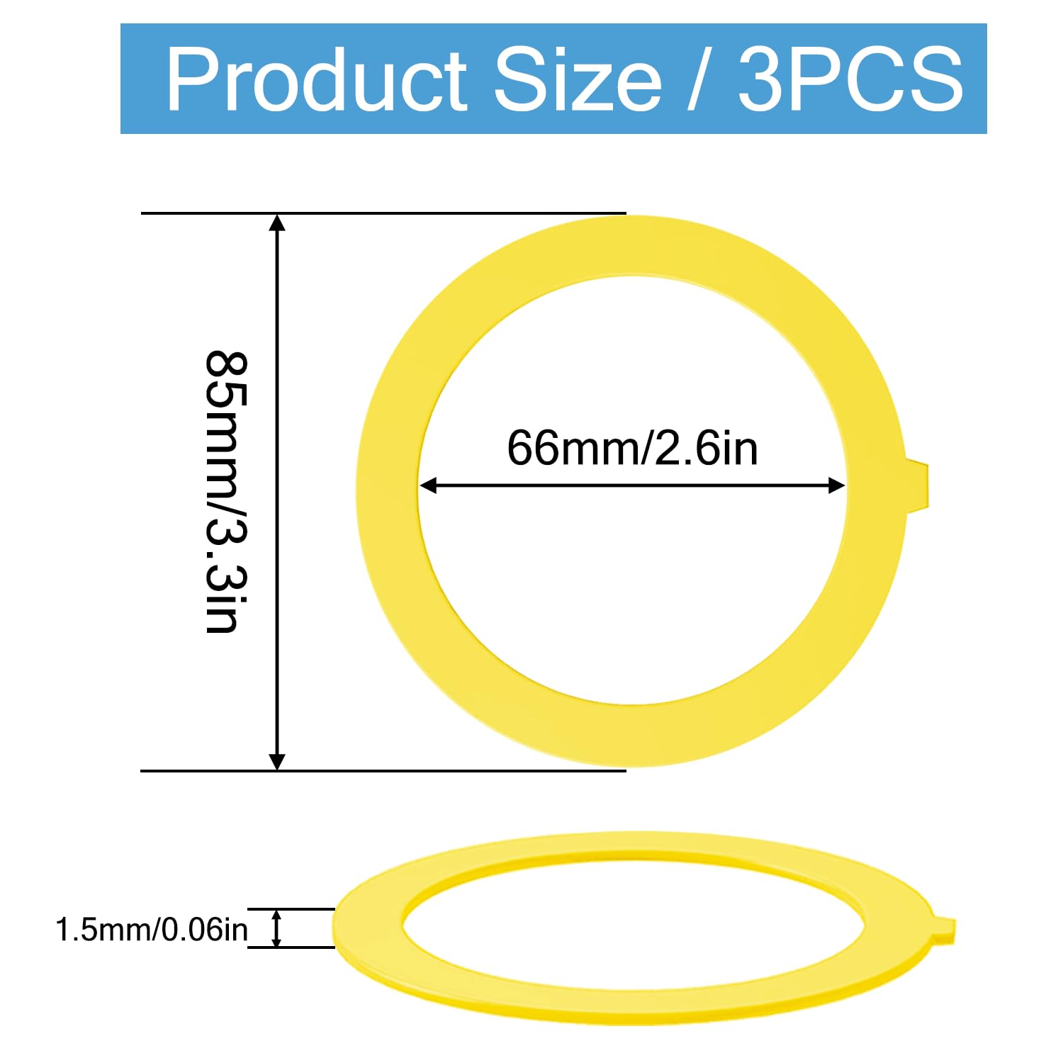 Flush Valve Seal for Kohler, Kohler Toilet Lank Parts, 3 Pack GP1059291 Silicone Replacement for Toilets, Upgraded Canister Flush Valve Kit(Yellow)